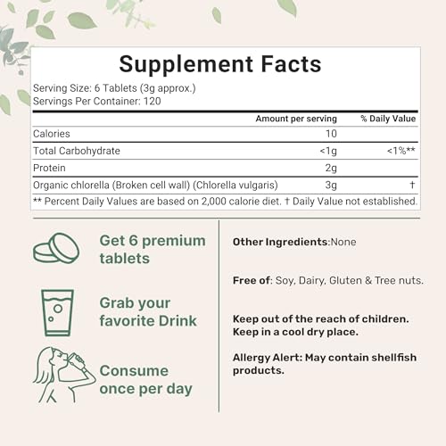 Chlorella tablets for detoxification