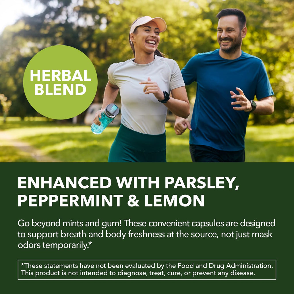 Chlorophyll capsules for daily detox