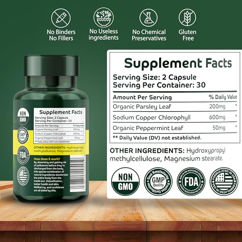 Chlorophyll capsules for improved immunity