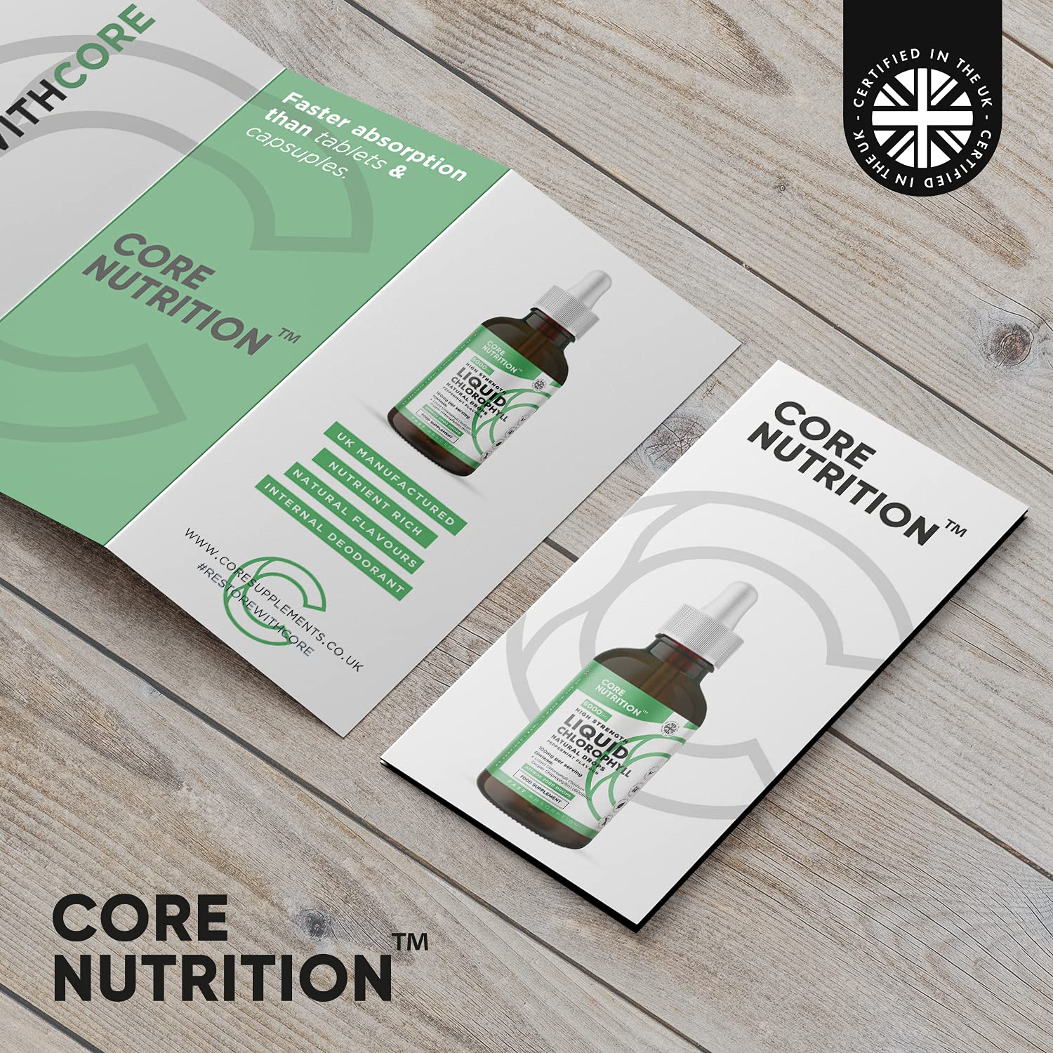 chlorophyll drops for a refreshing drink