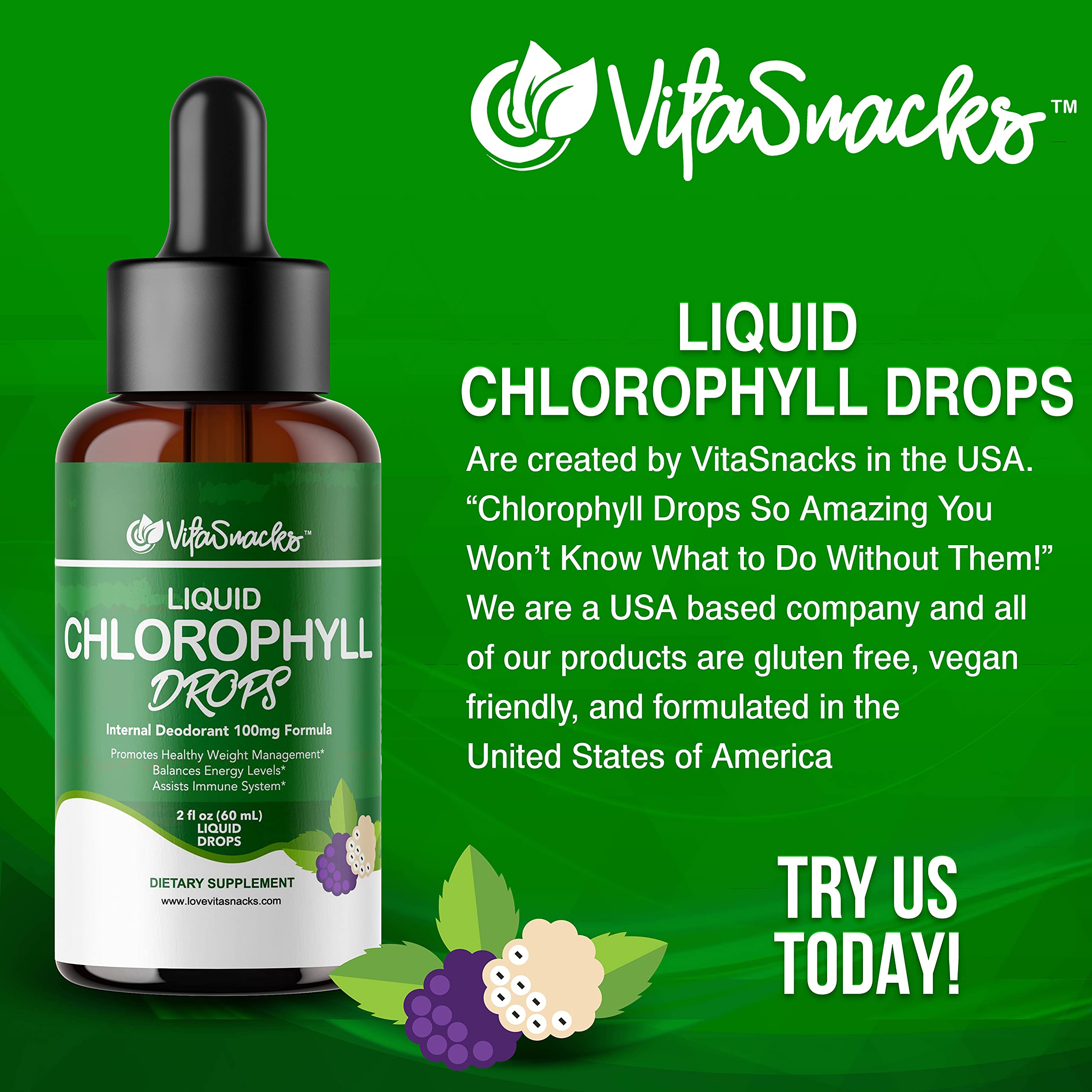 Chlorophyll drops for healthy skin glow