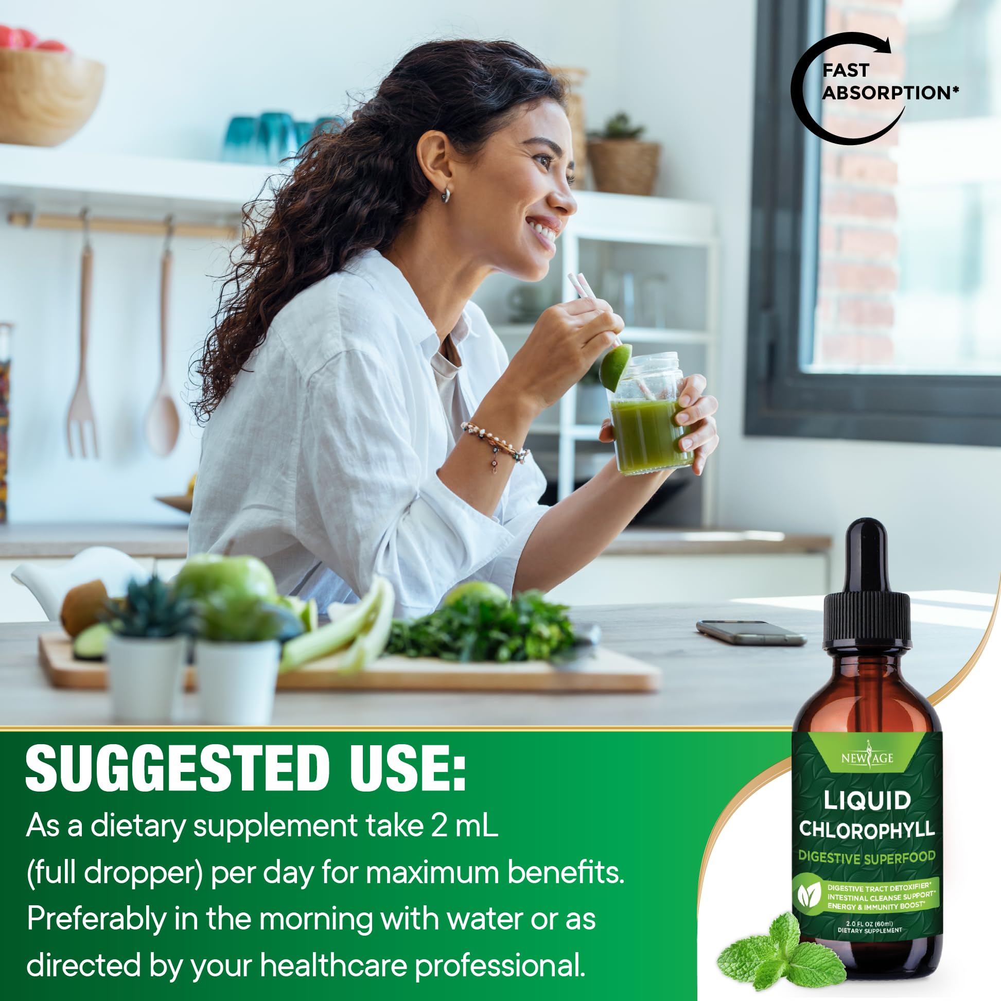 chlorophyll drops for refreshing taste