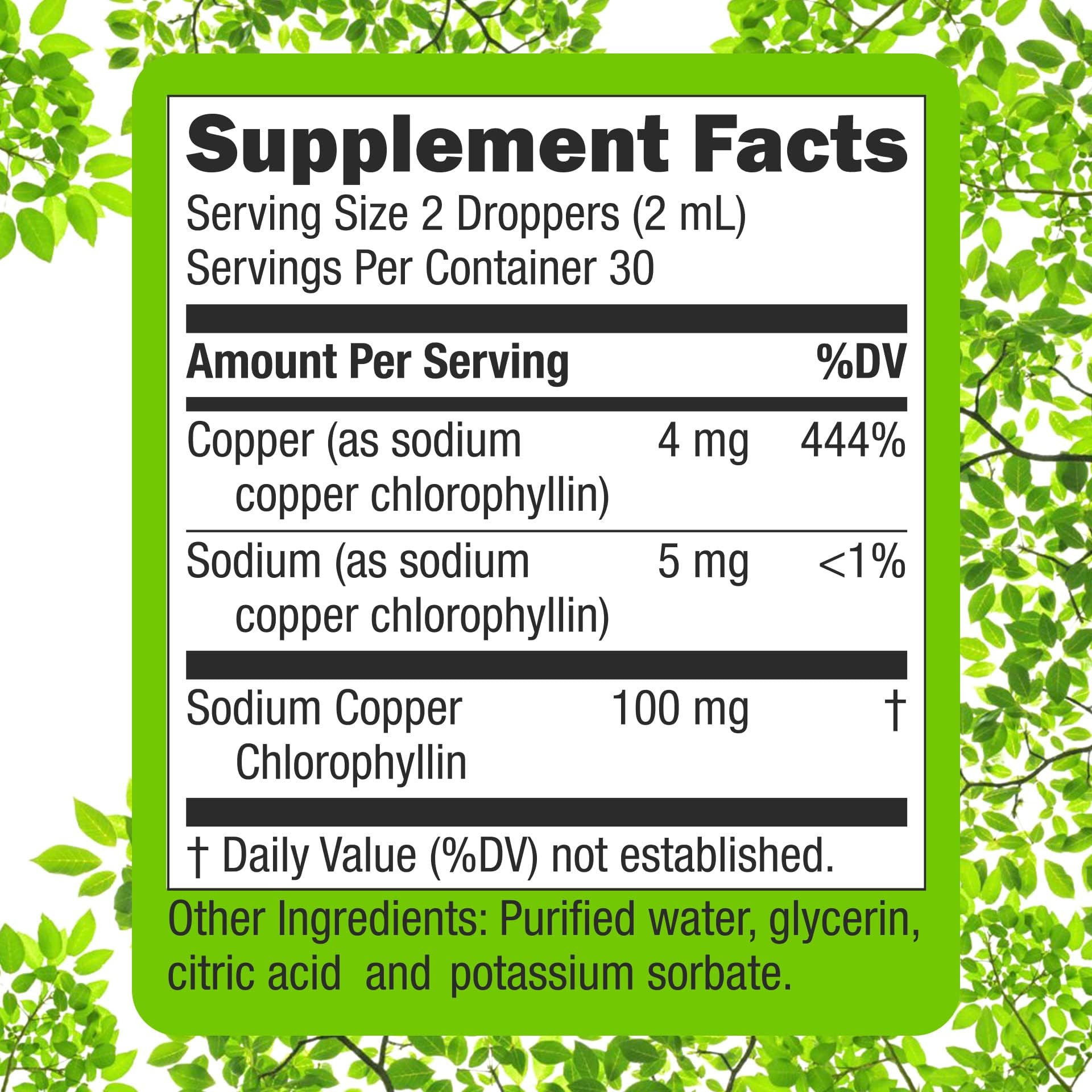 chlorophyll drops for refreshing taste