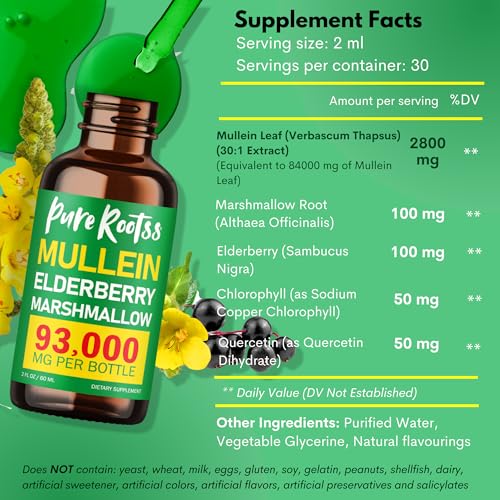 Chlorophyll drops with elderberry flavour