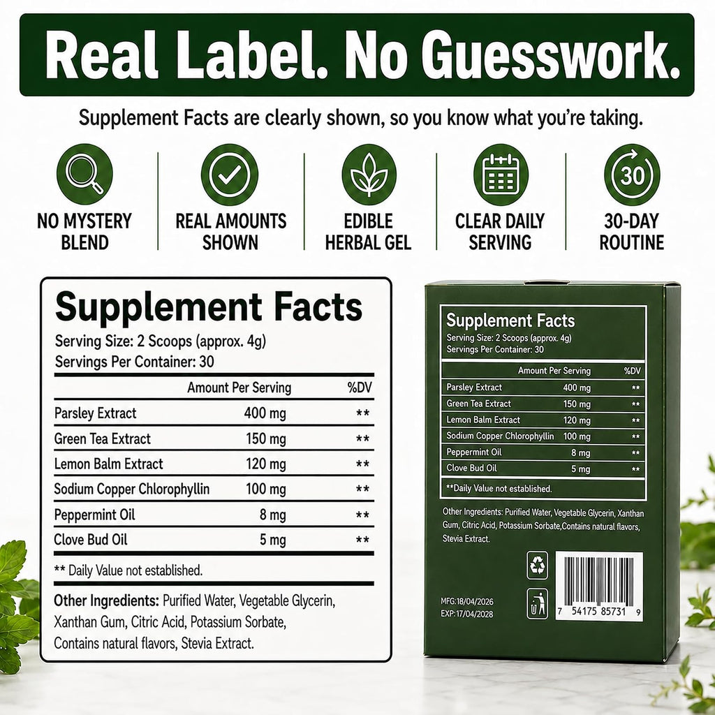chlorophyll gel for oral health