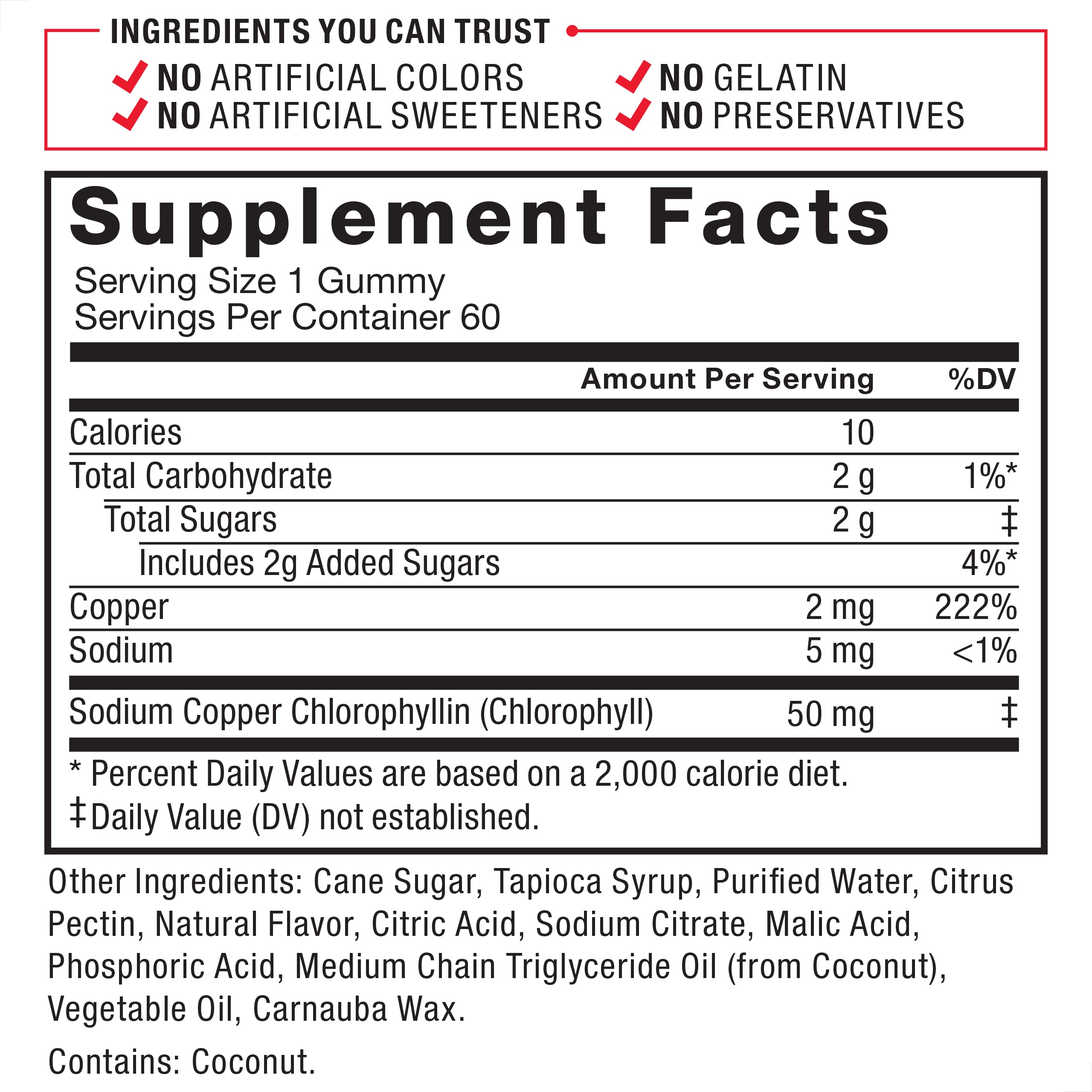 Chlorophyll gummies for detox and freshness
