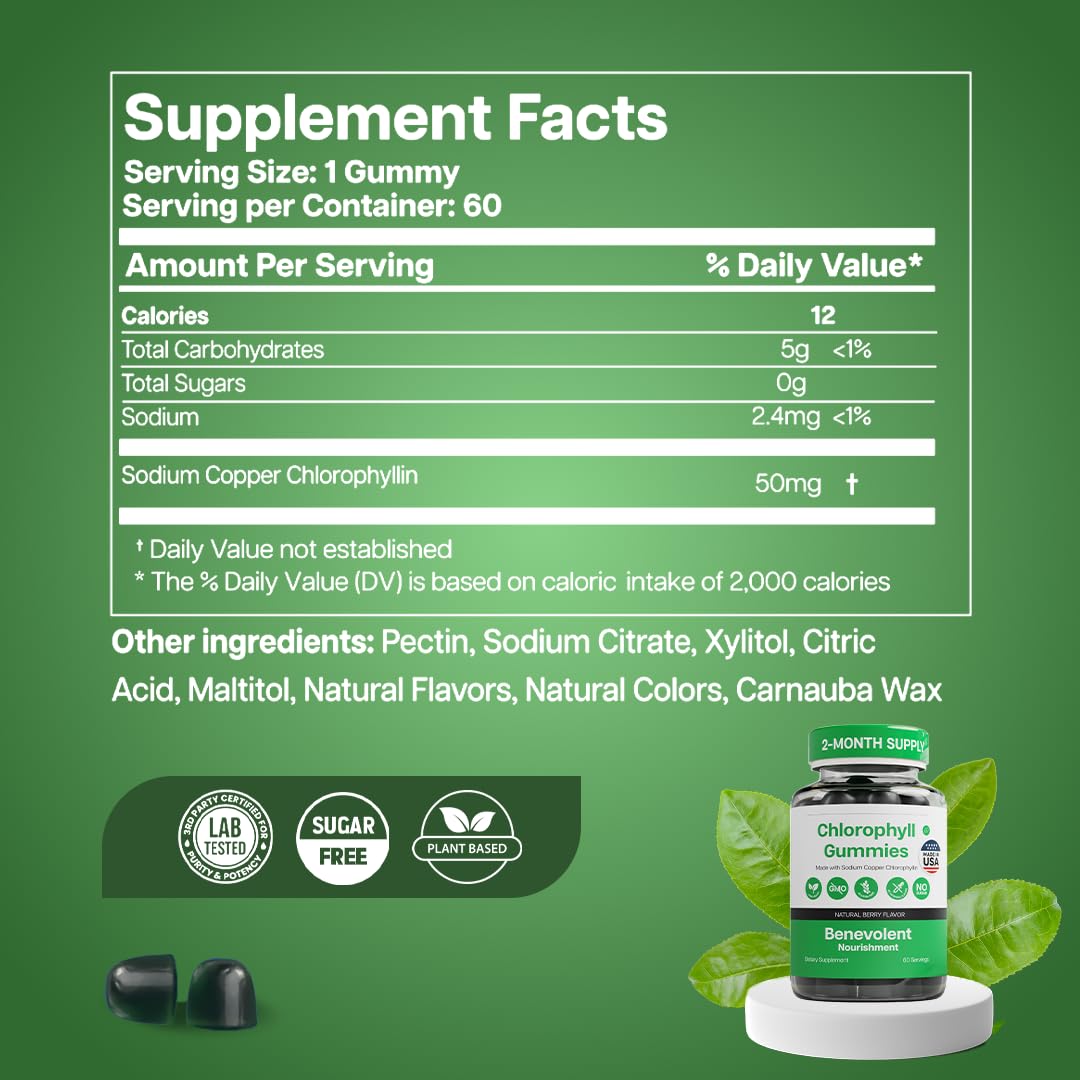 Chlorophyll gummies for kids' health