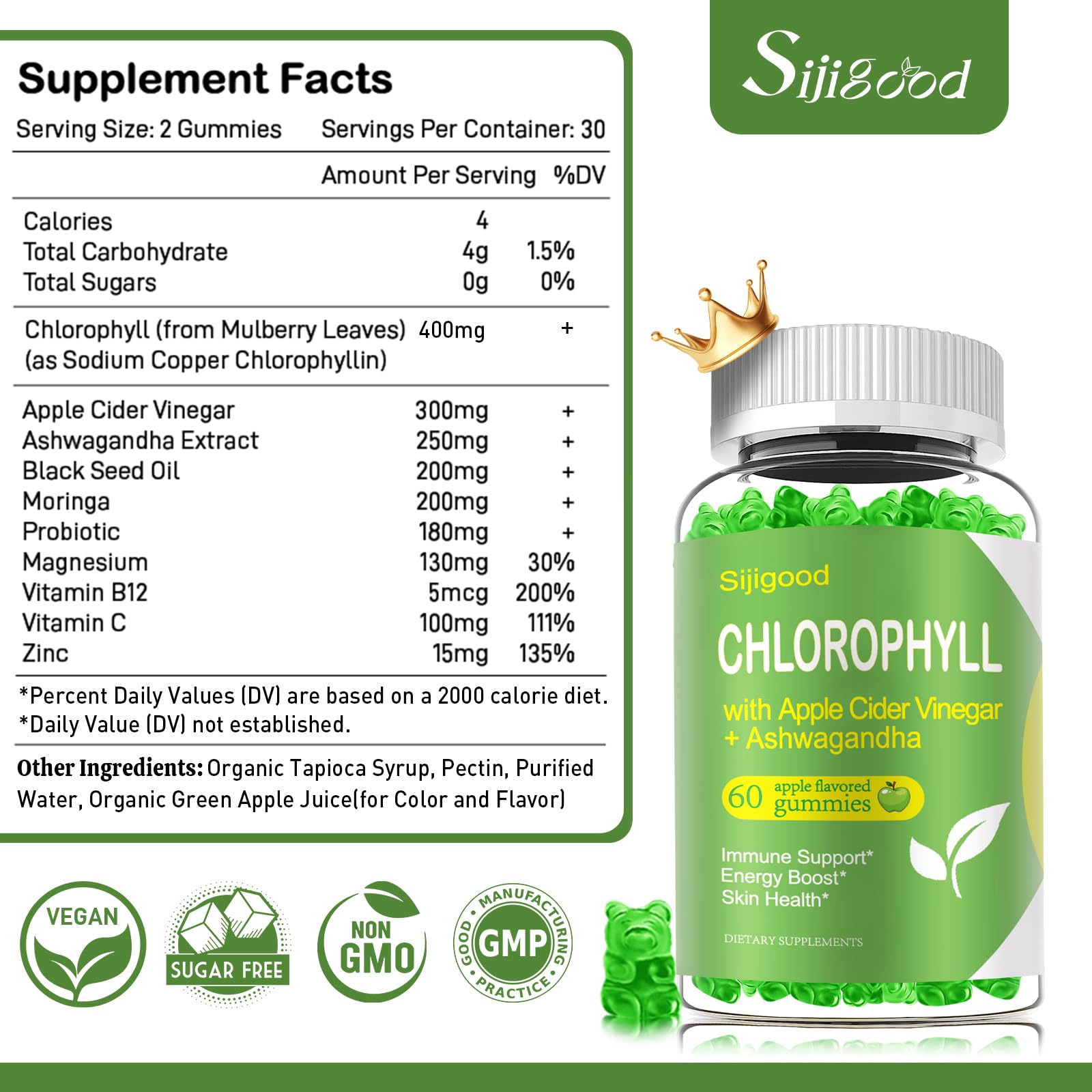 Chlorophyll gummies with probiotics benefits