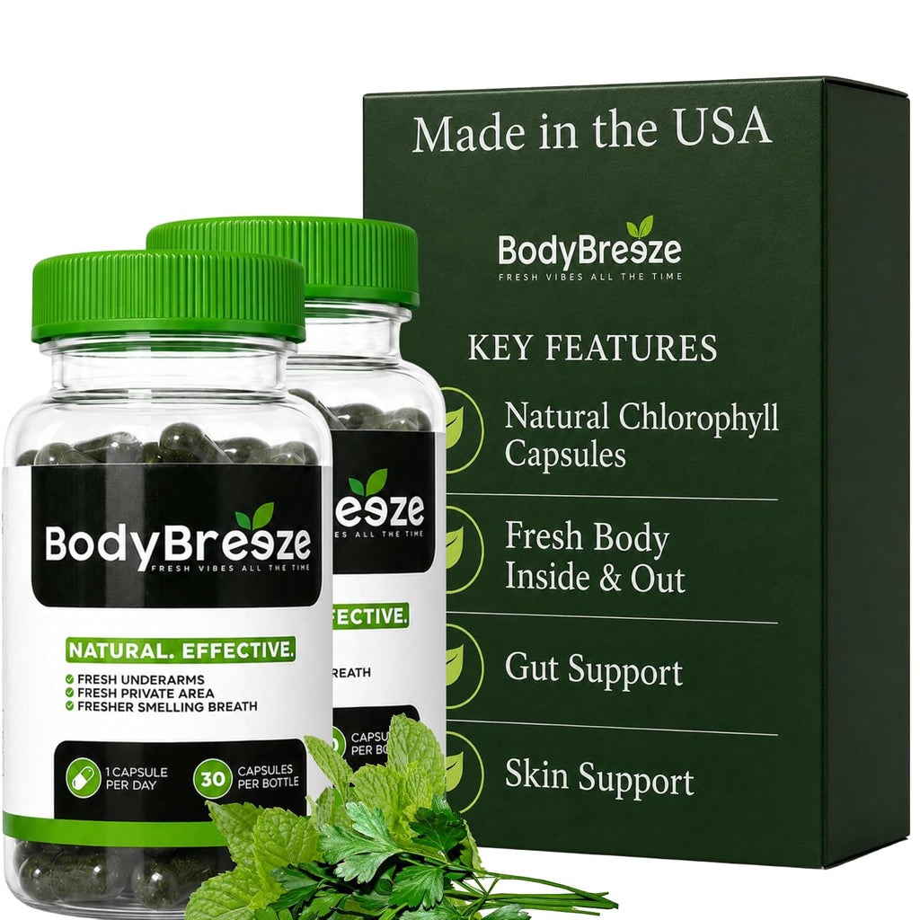 Chlorophyll internal deodorant capsules