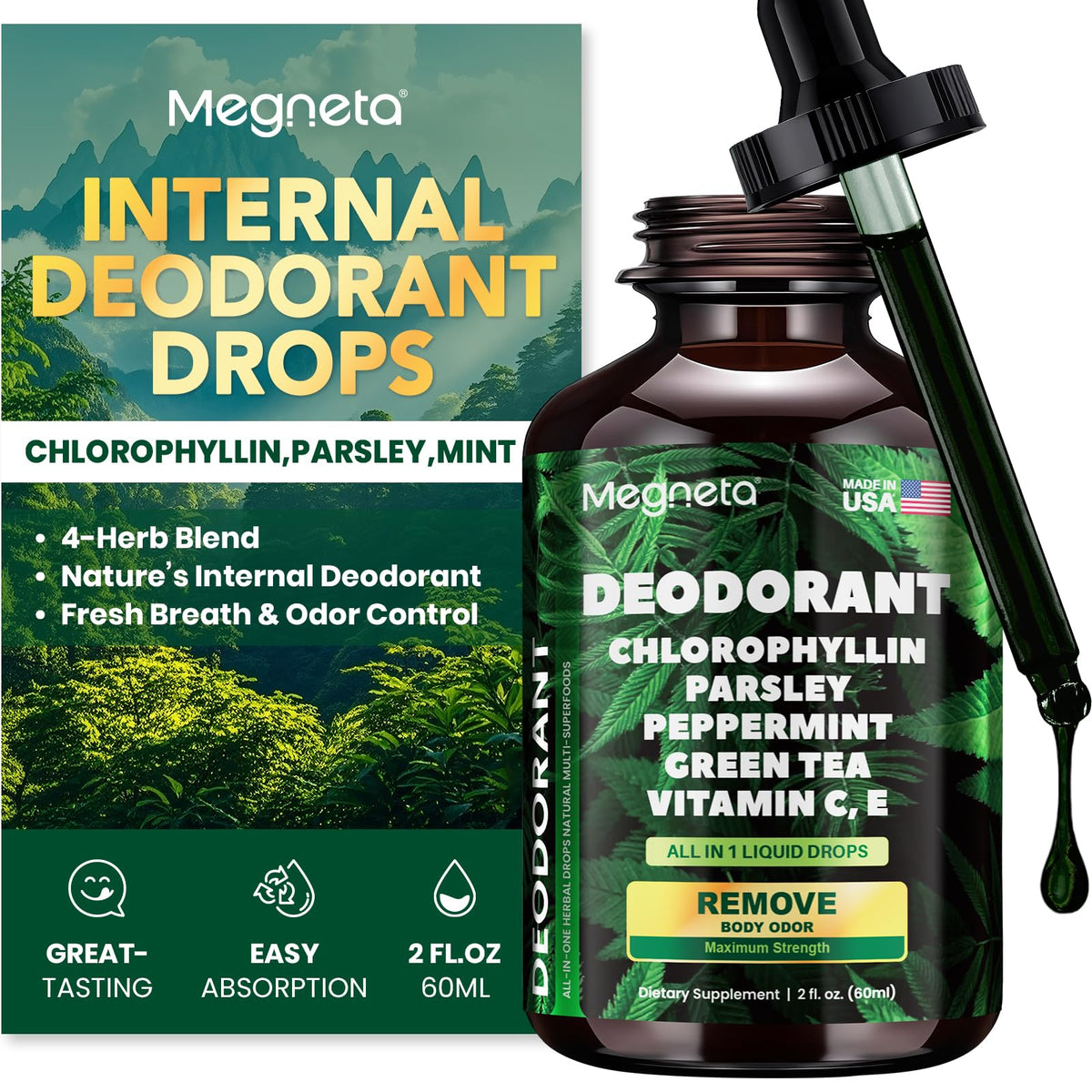 Chlorophyll liquid drops for detox