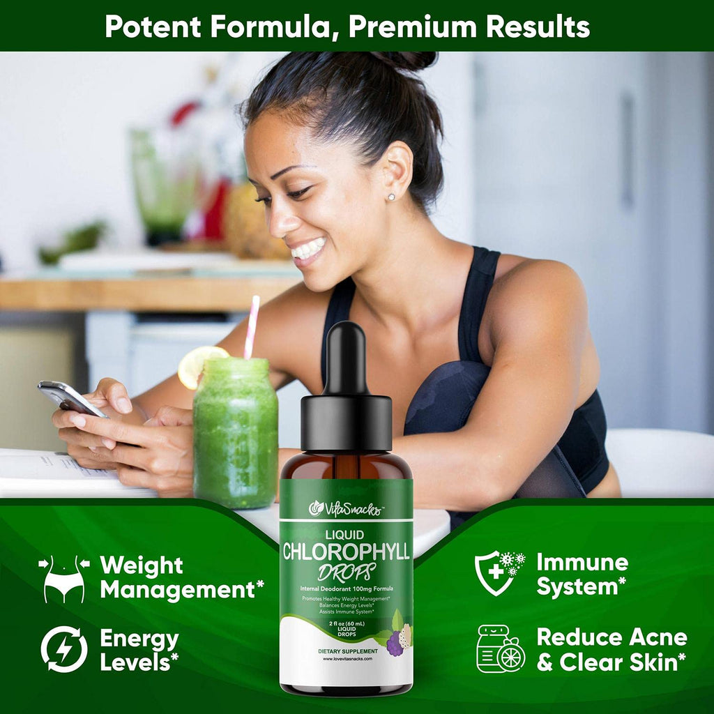 Chlorophyll liquid drops for digestive health