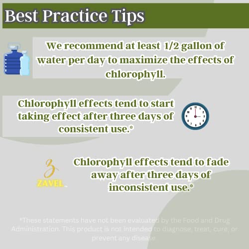 Chlorophyll liquid for detoxifying effects