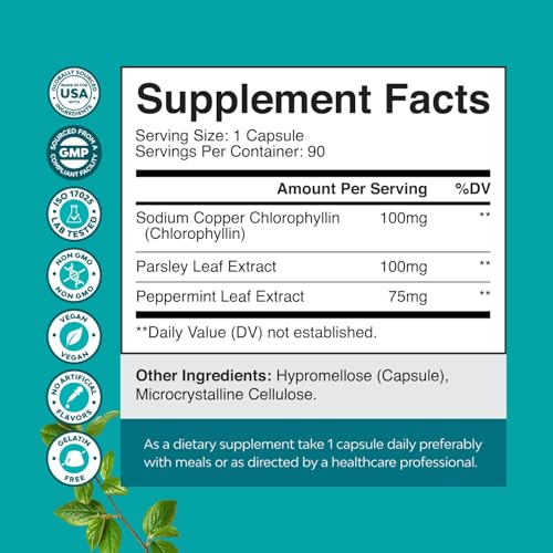 Chlorophyll pills for natural energy