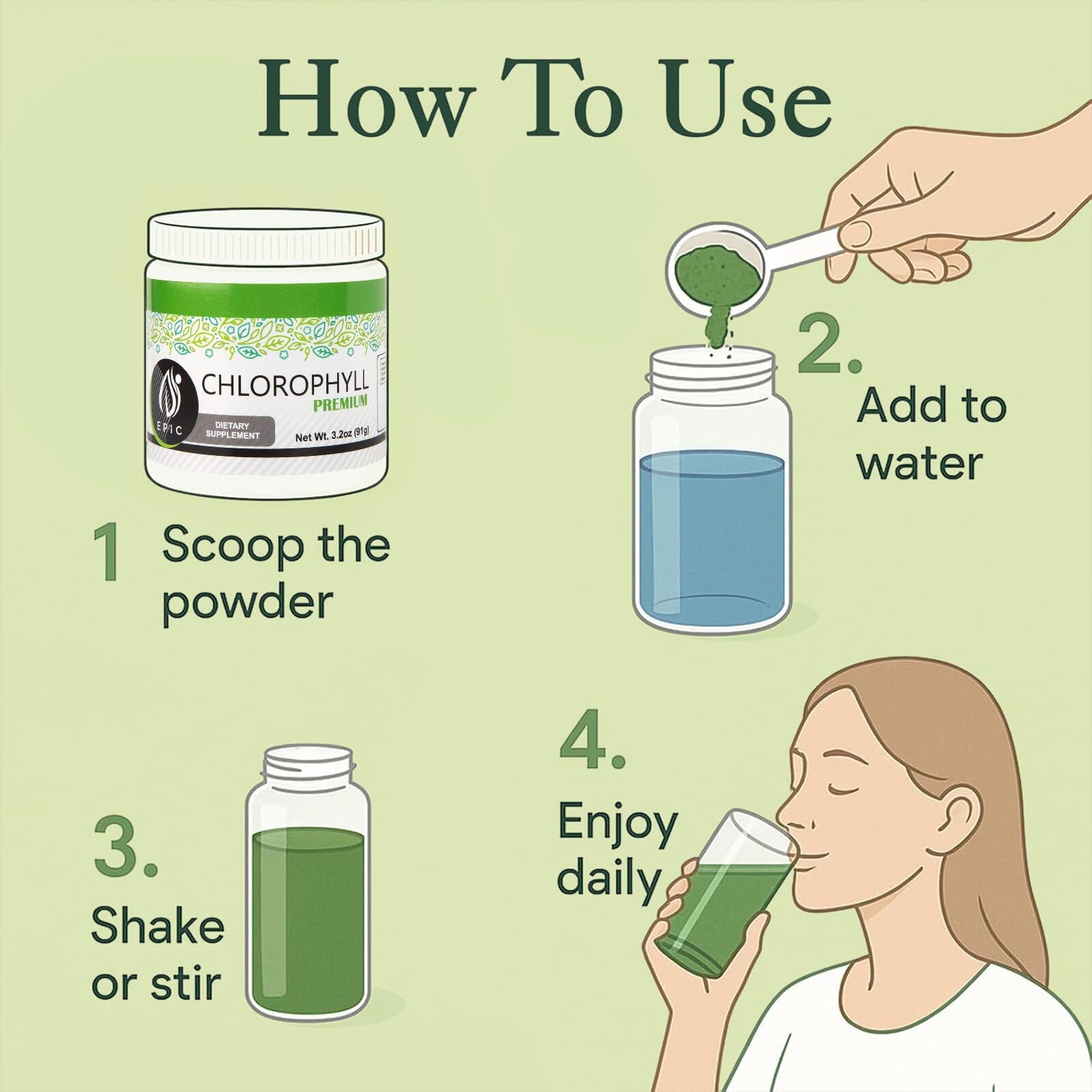 chlorophyll powder for daily vitality