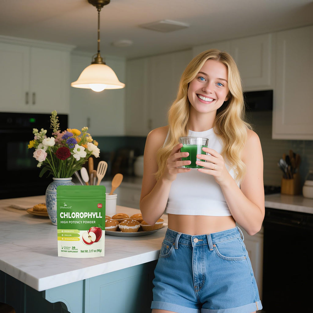 Chlorophyll powder for fresh breath