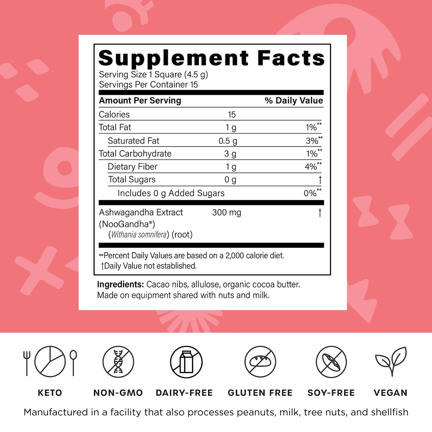 Chocolate adaptogen for improved focus
