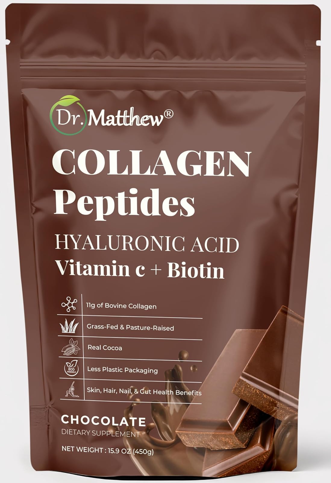 chocolate collagen peptides powder for beauty