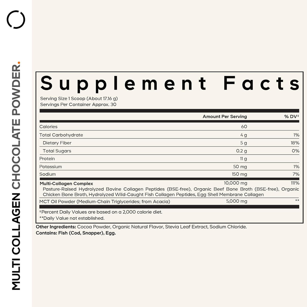Chocolate collagen powder with MCT oil