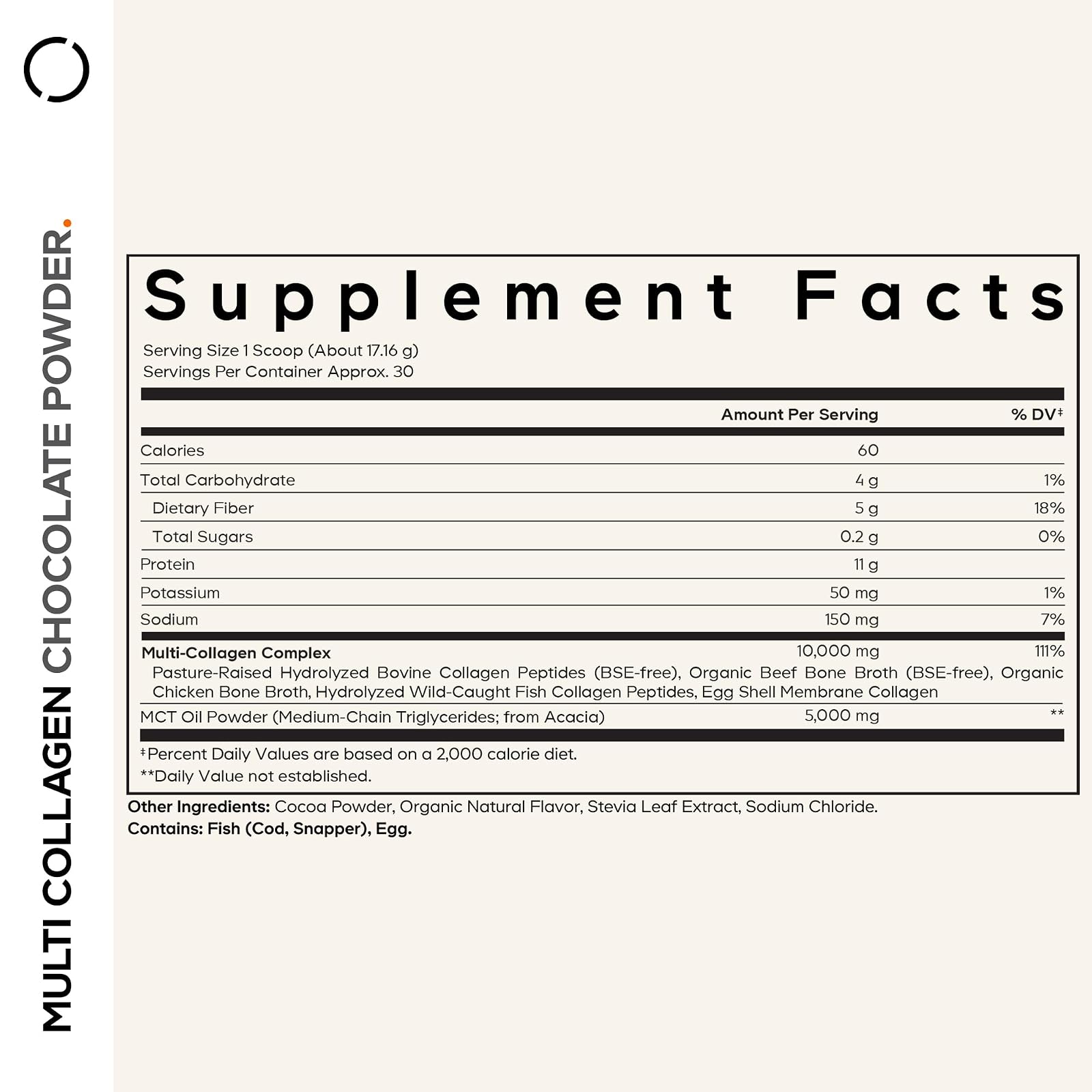 Chocolate collagen powder with MCT oil