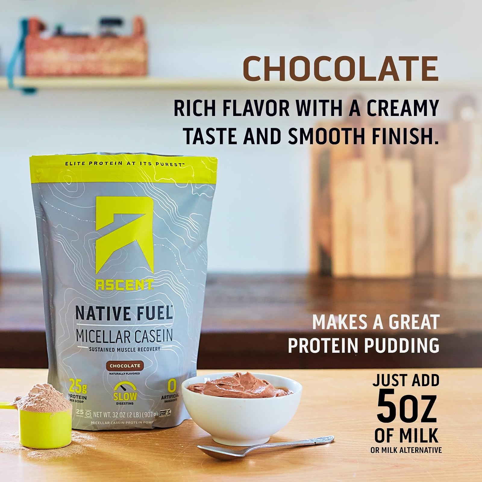 Chocolate flavour micellar casein protein