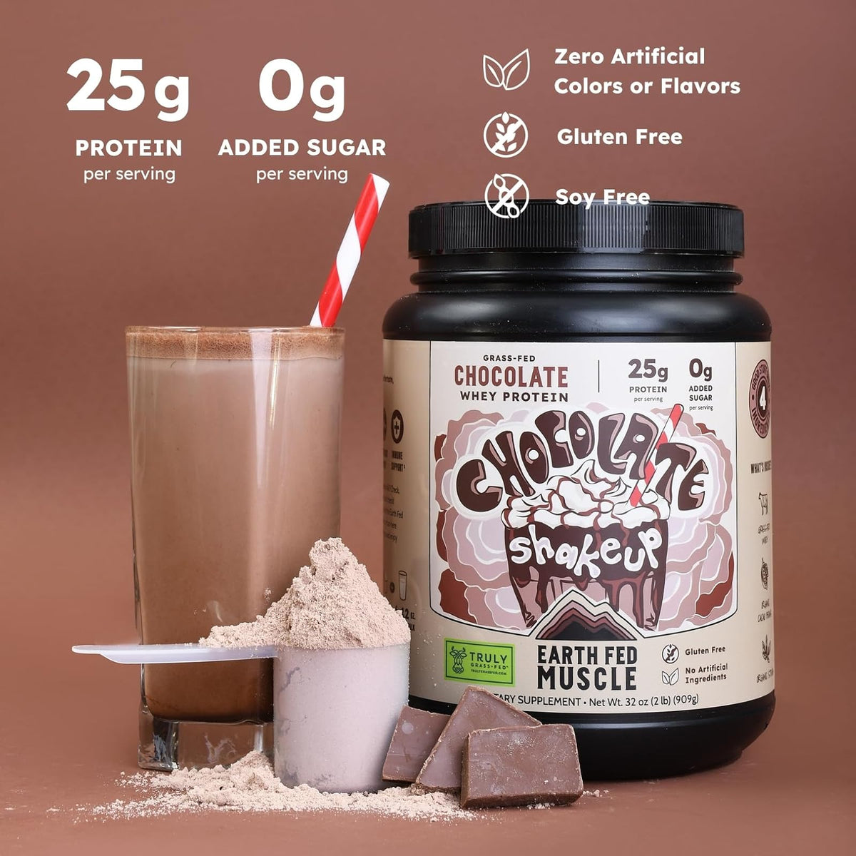 chocolate flavour whey protein shake