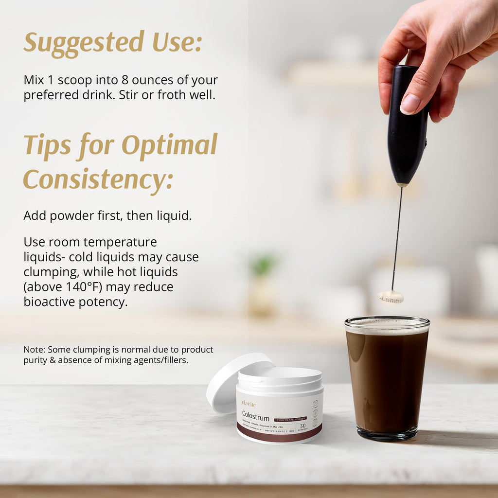 chocolate flavoured colostrum powder supplement