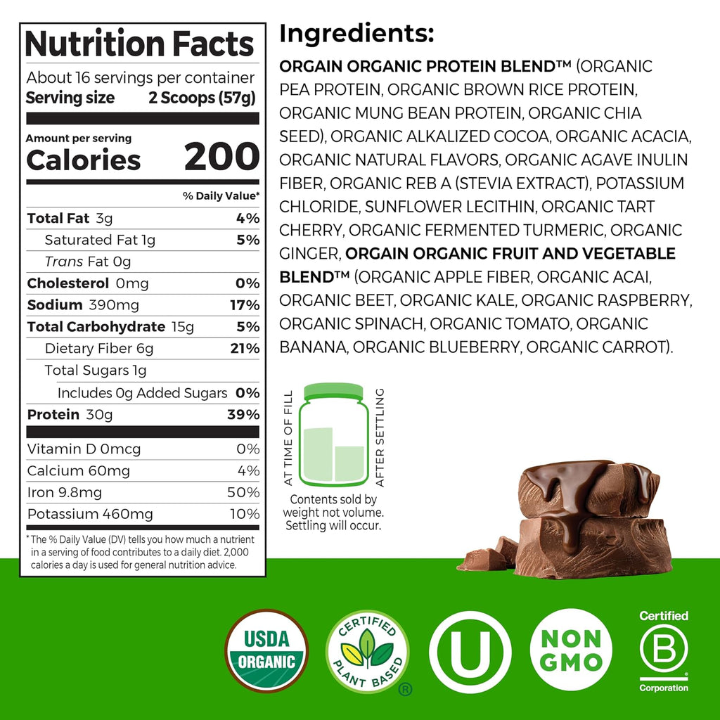 chocolate plant based protein powder