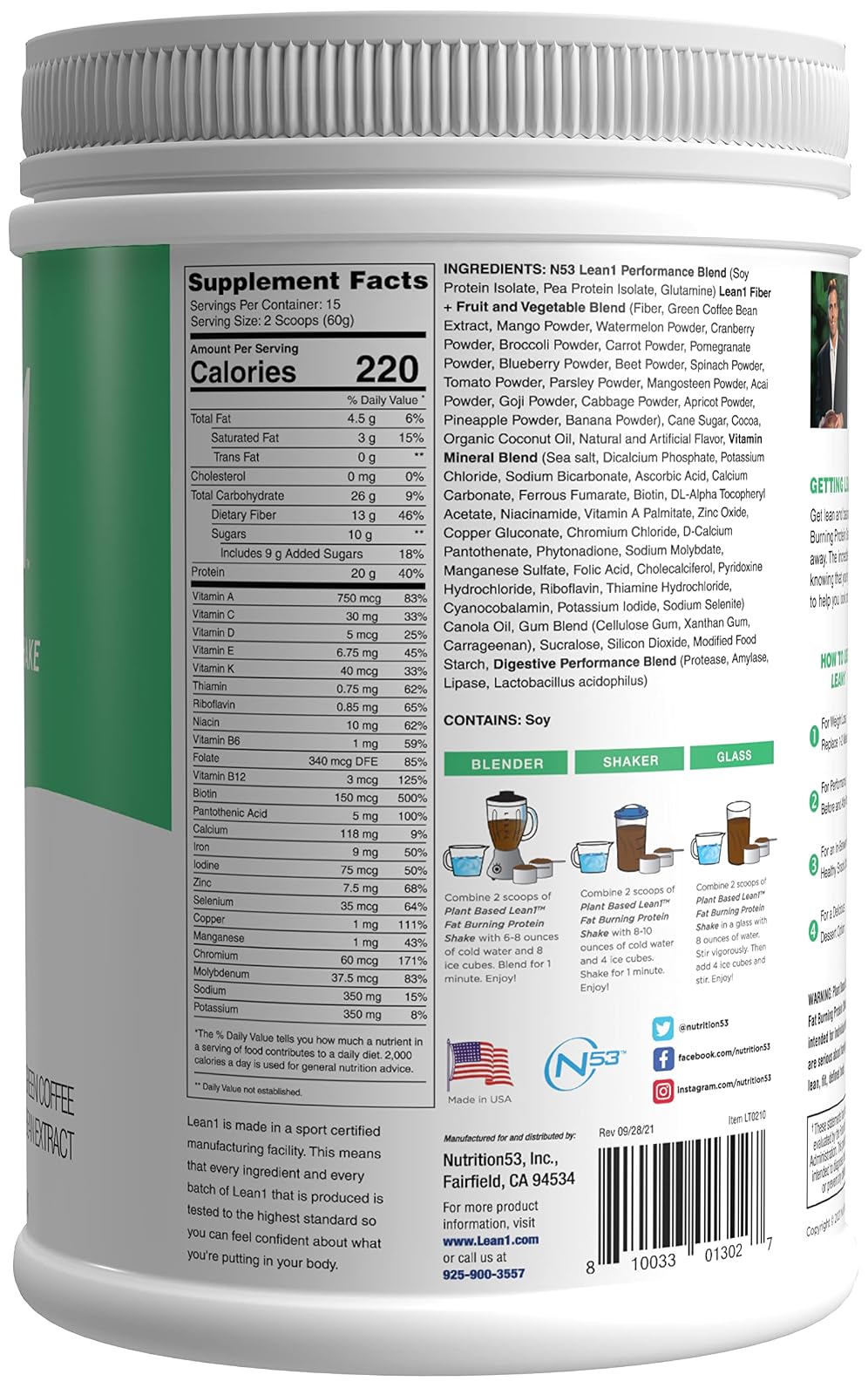 chocolate plant based protein powder