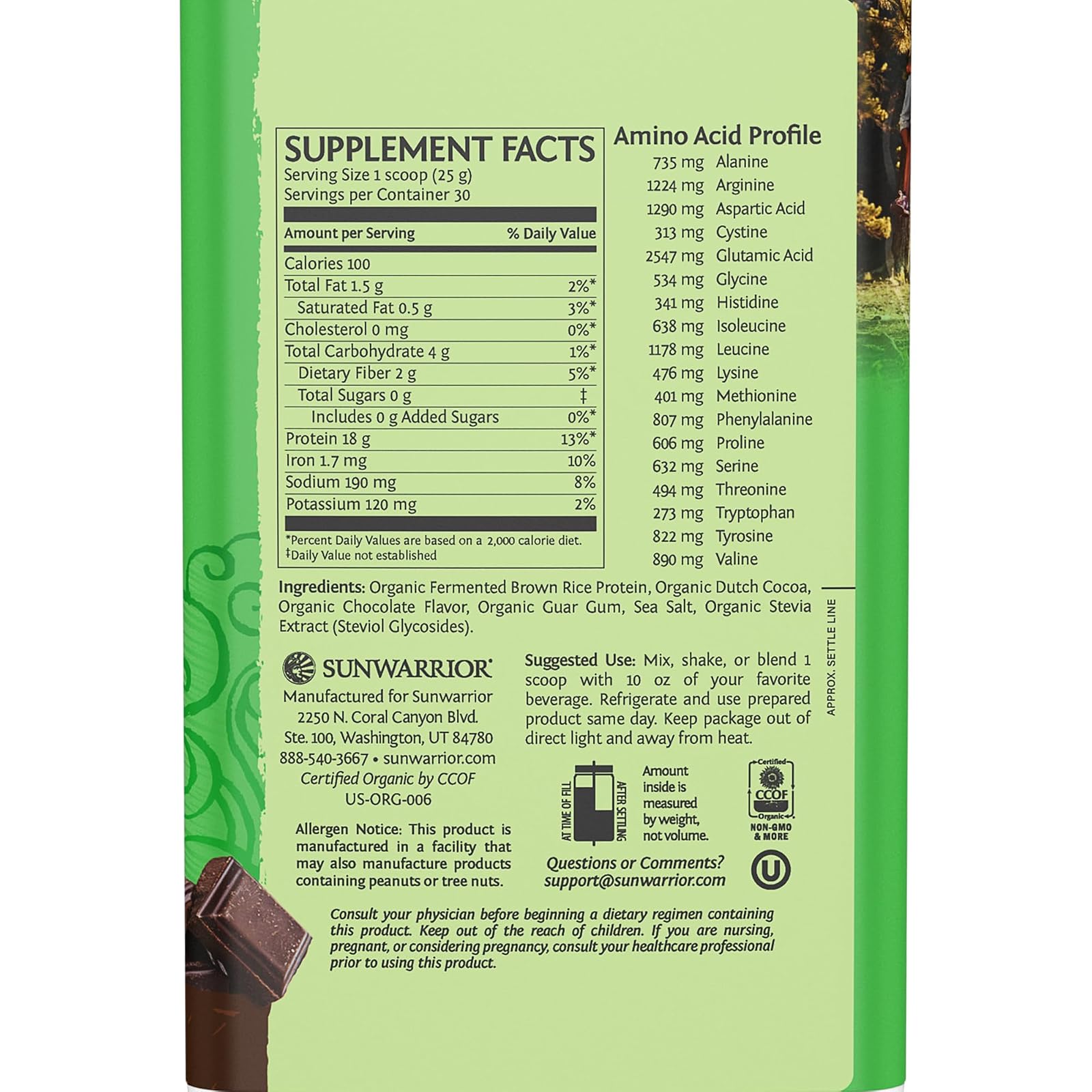 chocolate plant based protein supplement
