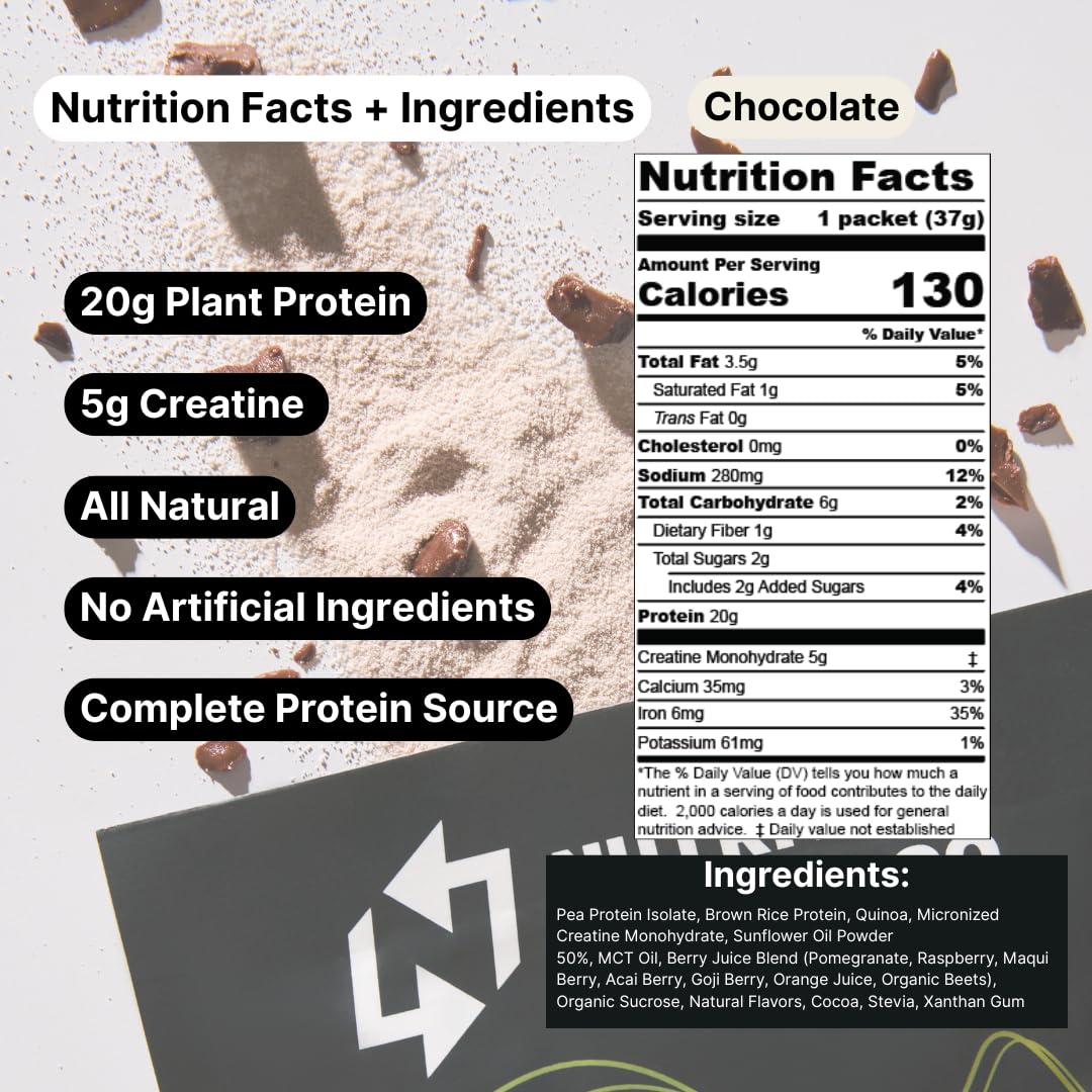 Chocolate protein packets for workouts