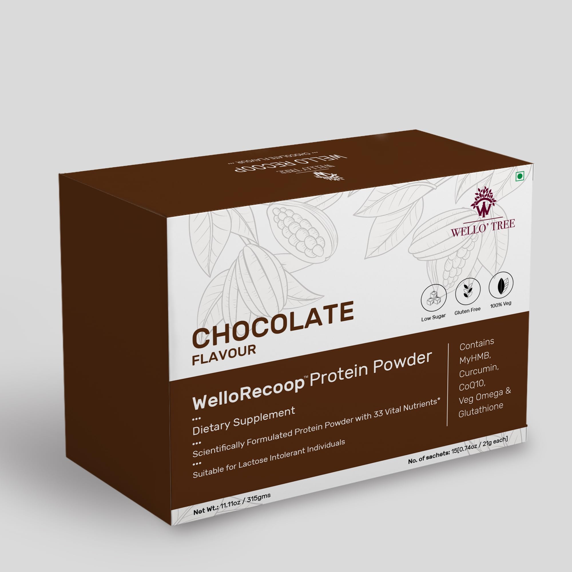 chocolate protein powder supplement