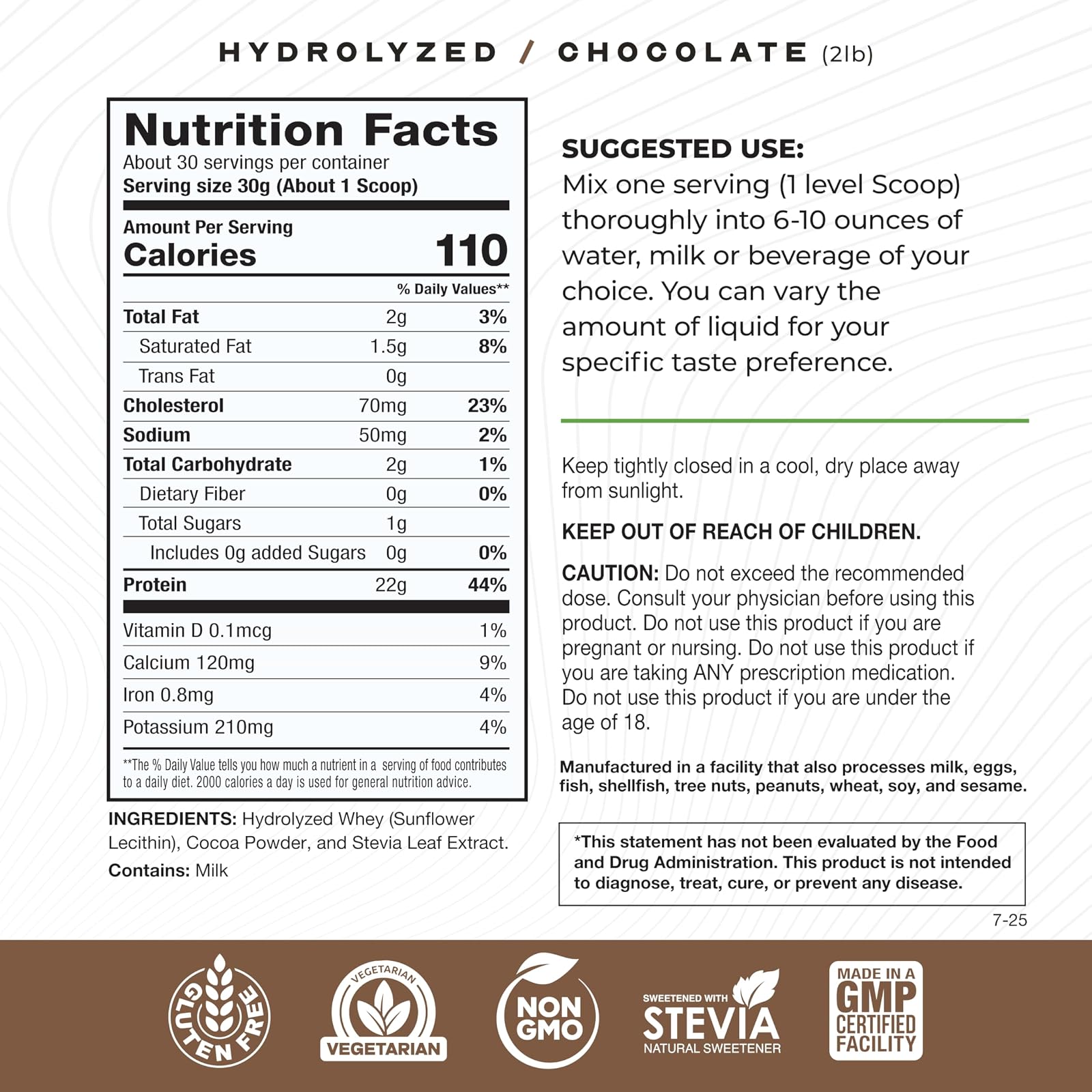 chocolate whey protein supplement