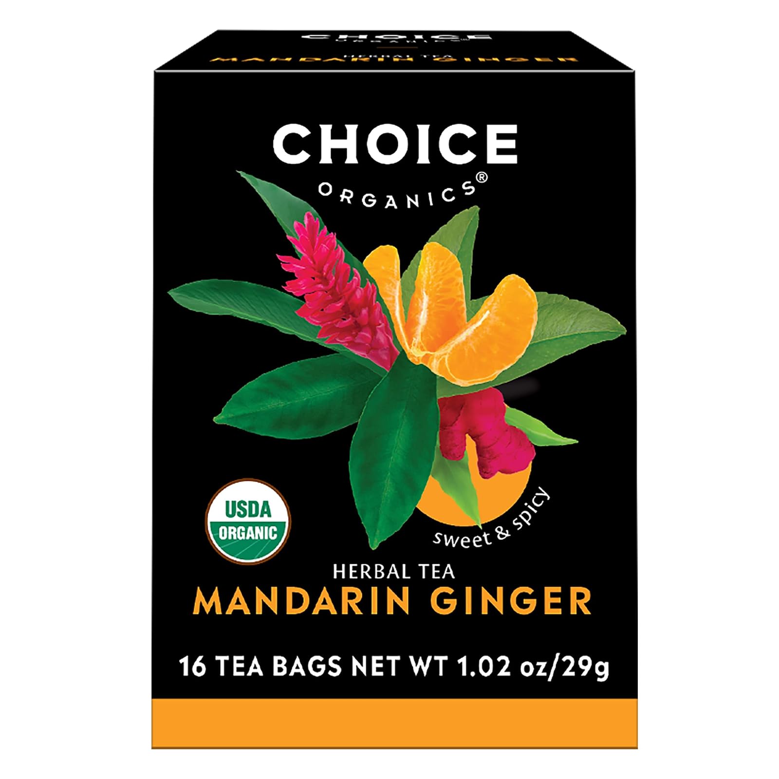 Choice Organics mandarin ginger tea bags