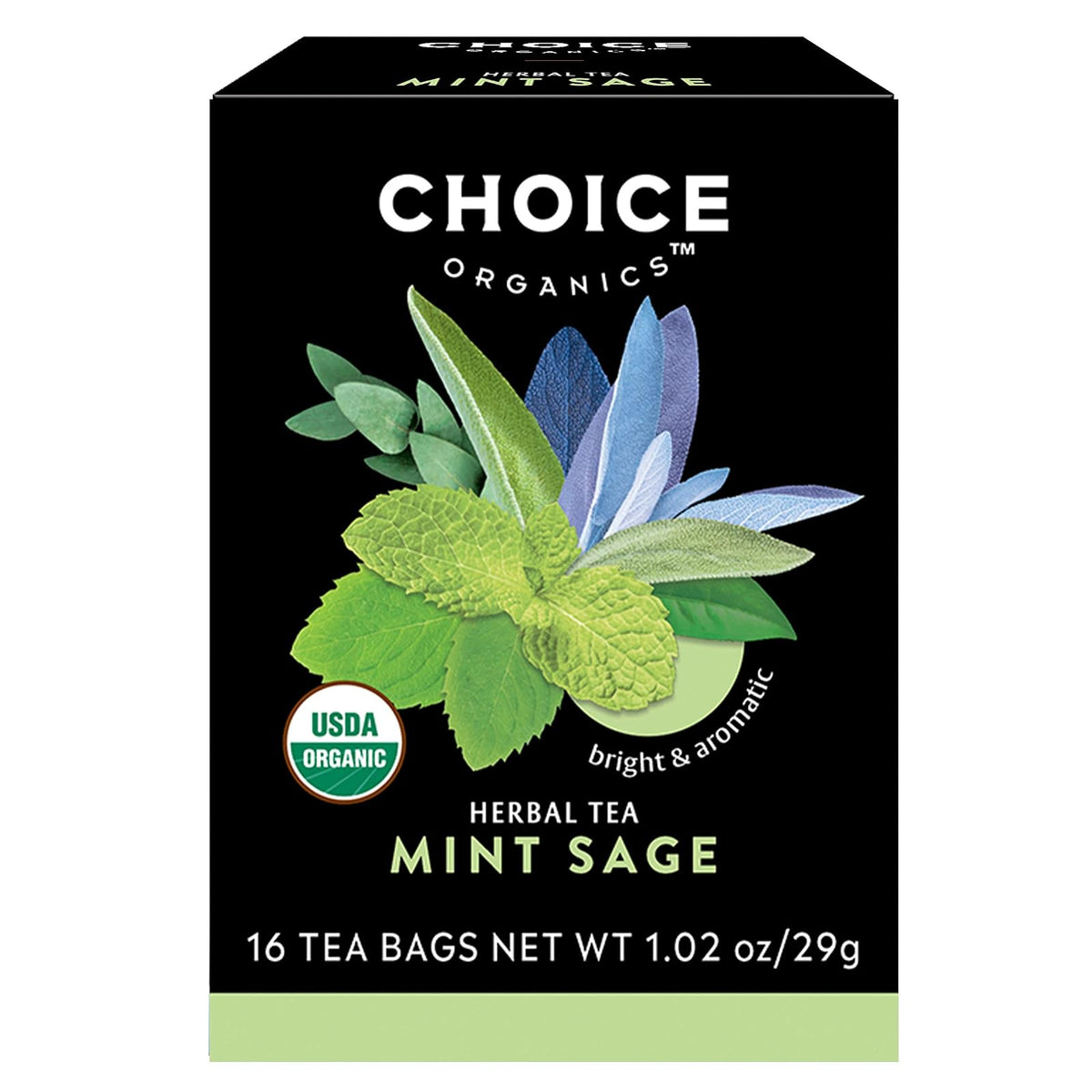 Choice Organics mint sage herbal tea