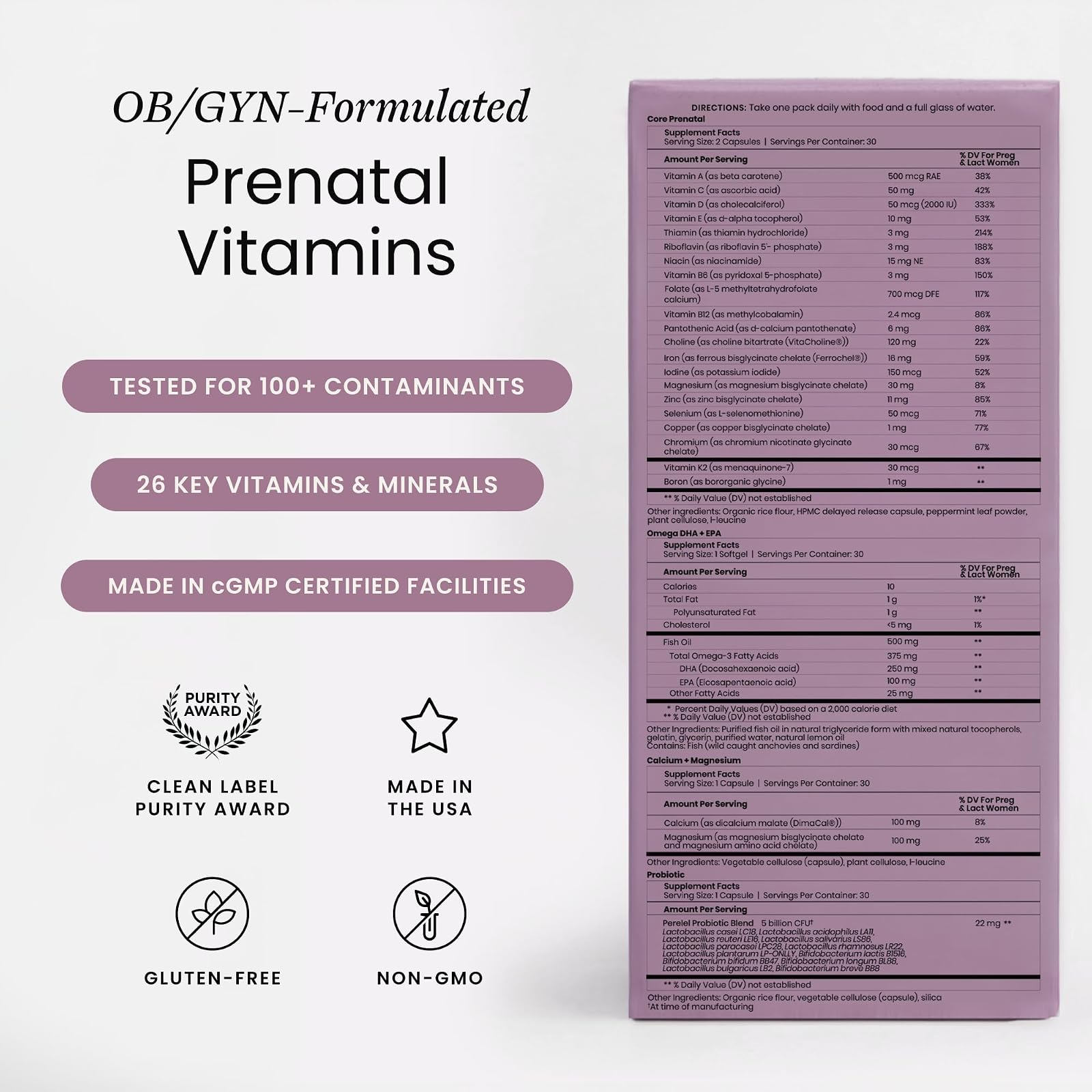 Choline and folate prenatal support