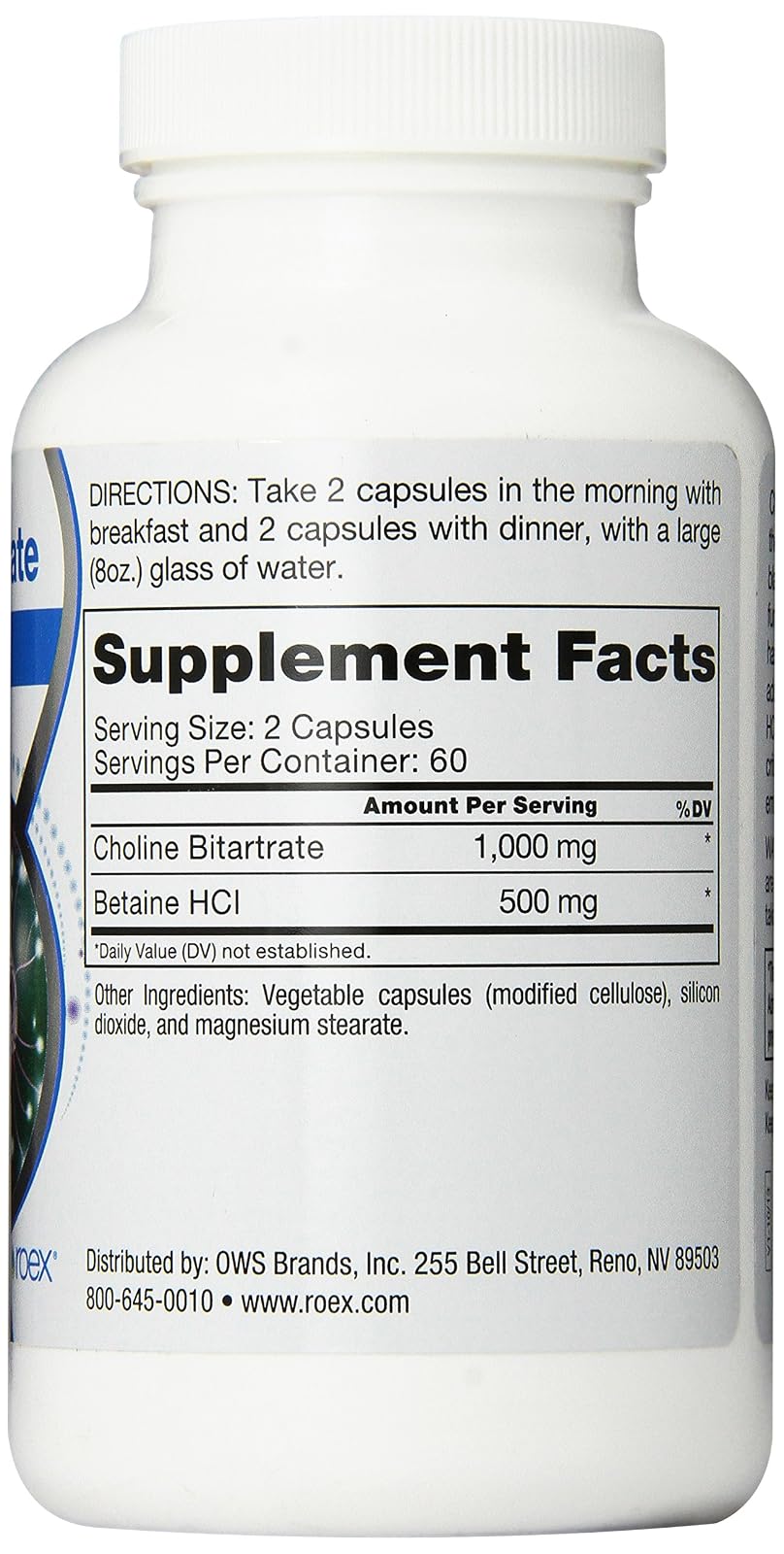 Choline Bitartrate for cognitive function enhancement