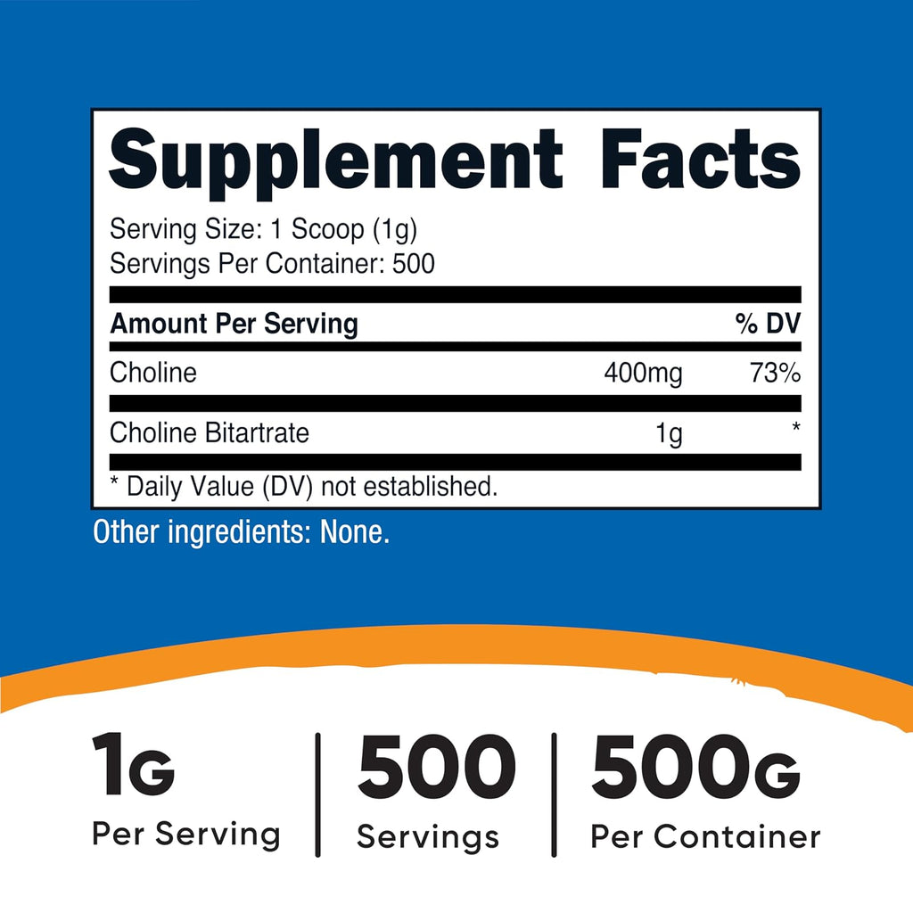 Choline bitartrate for cognitive support
