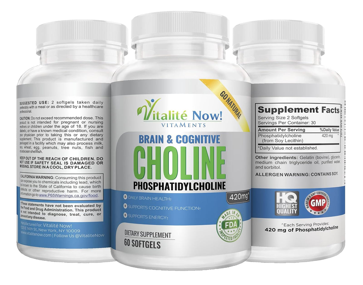 Choline Phosphatidyl 420 mg for cognitive support
