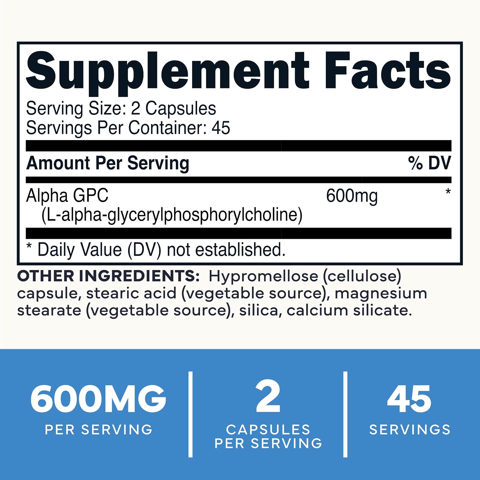 Choline supplement for cognitive support
