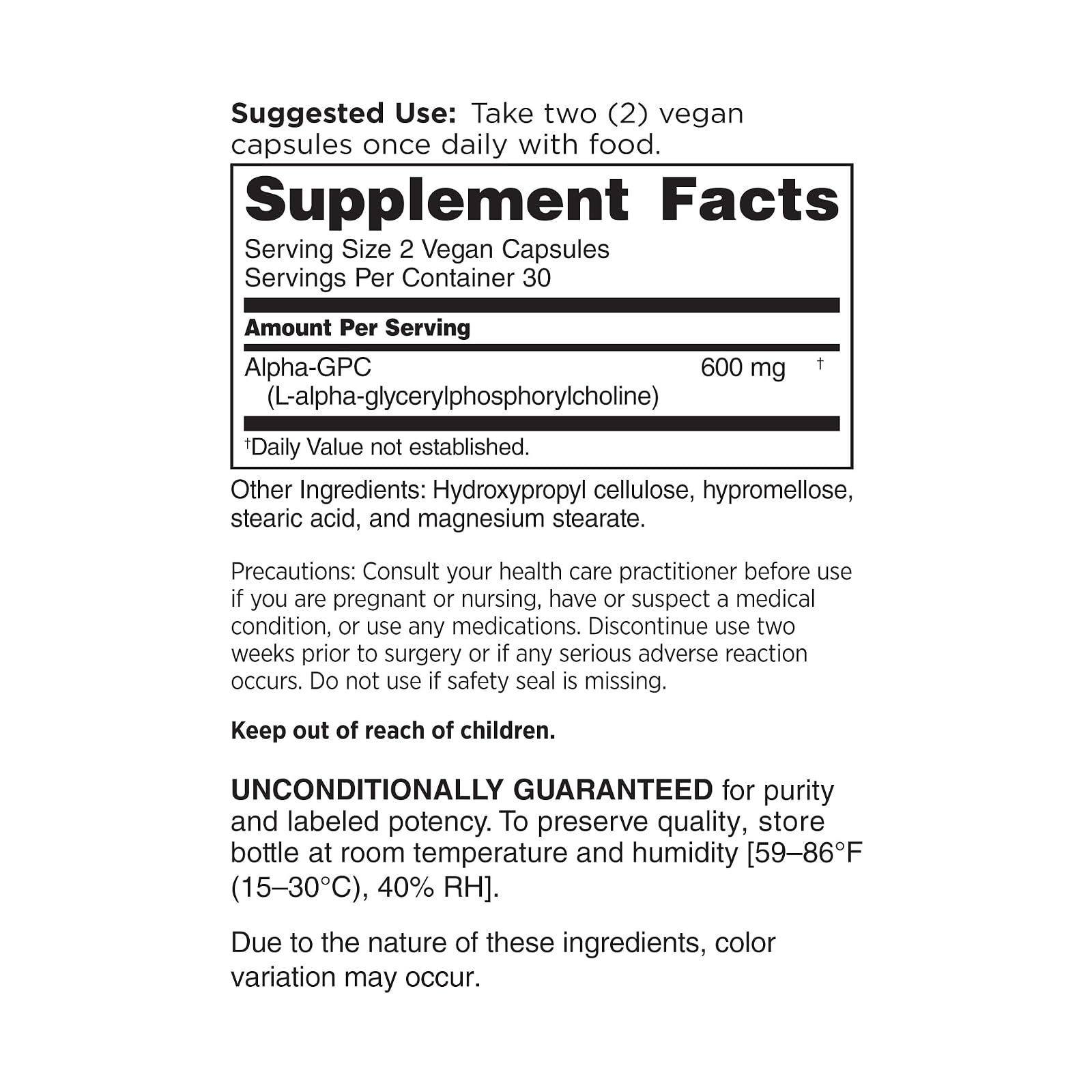 Choline supplement for cognitive support