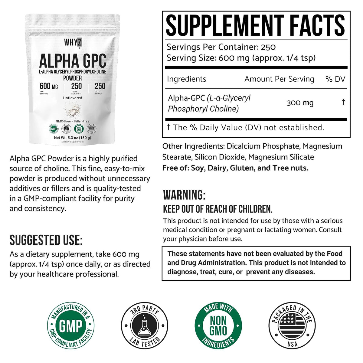 Choline supplement for enhanced focus