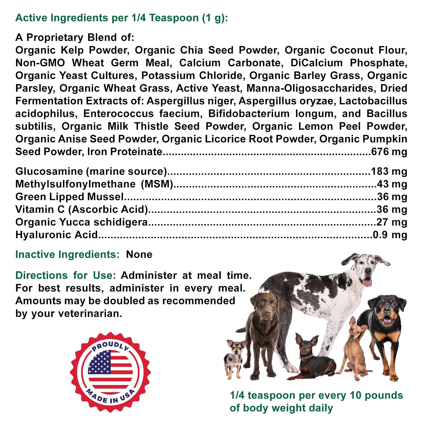 Chondroitin for canine mobility