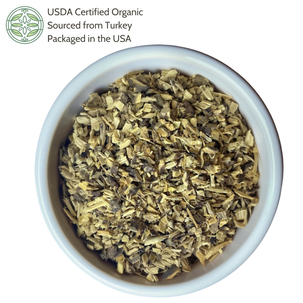 chopped licorice root for herbal remedies