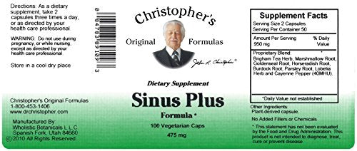 Christopher's blended vitamins for allergy relief