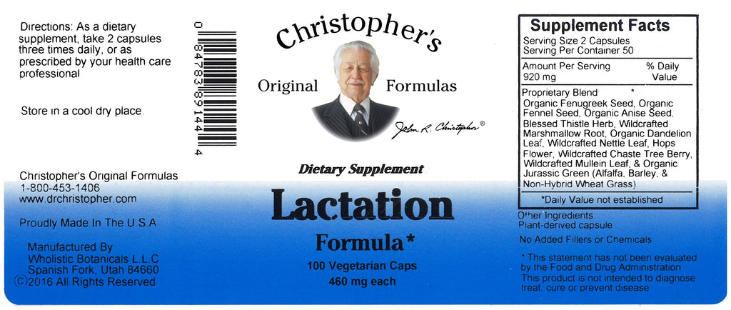 Christopher's lactation formula benefits