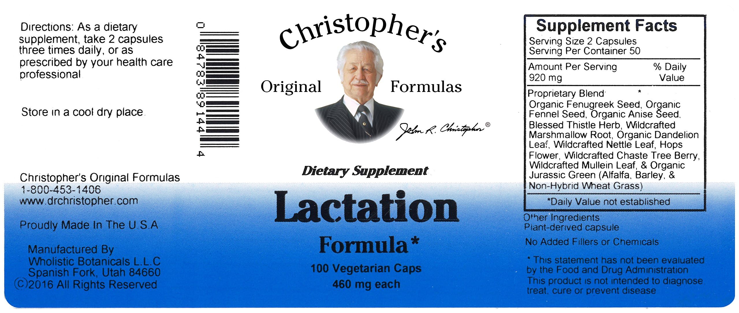 Christopher's lactation formula benefits