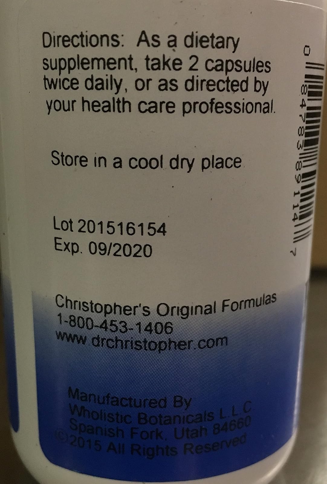 Christopher's Original Formulas herbal supplement