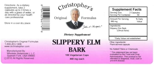 Christopher's Slippery Elm capsules
