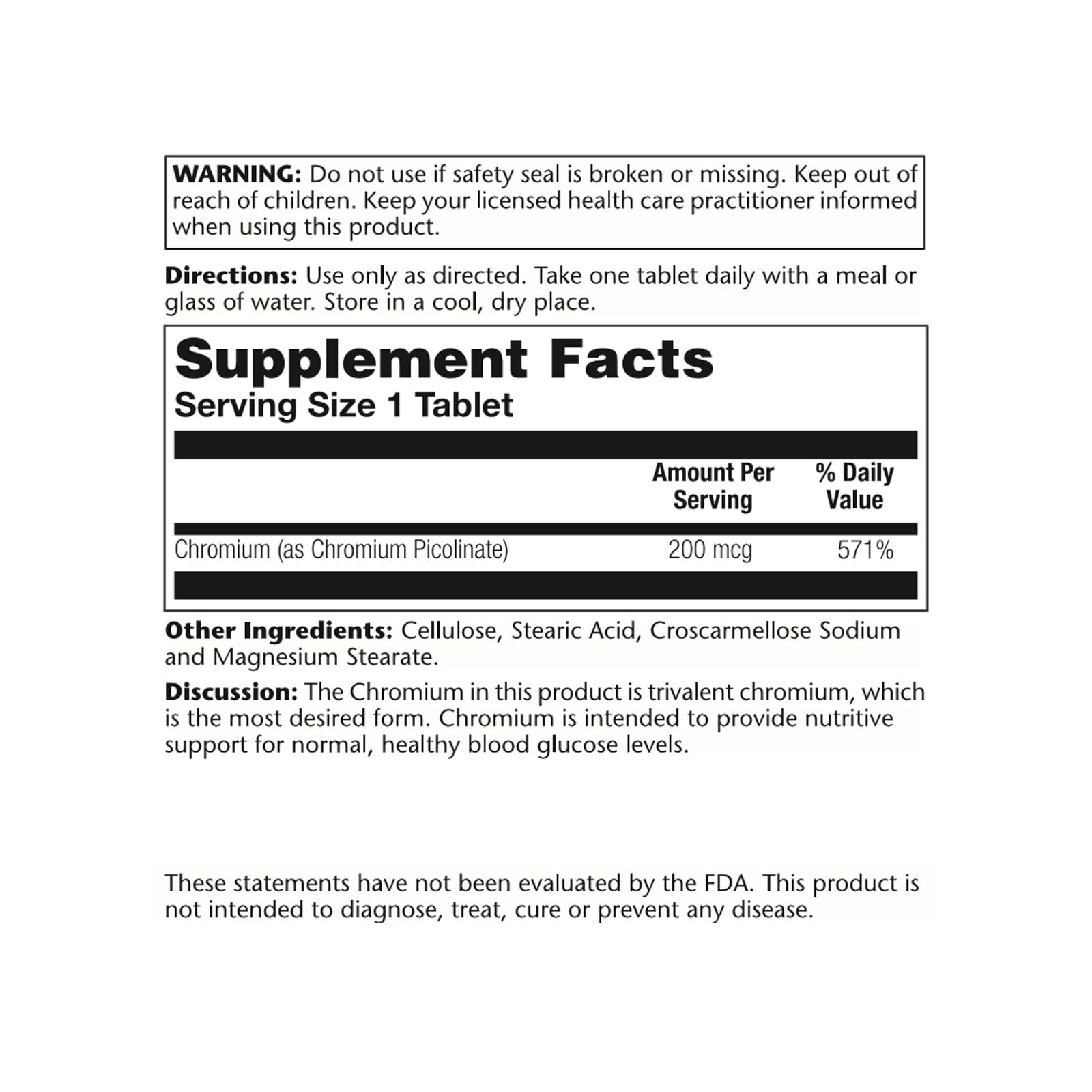 Chromium picolinate capsules for weight management
