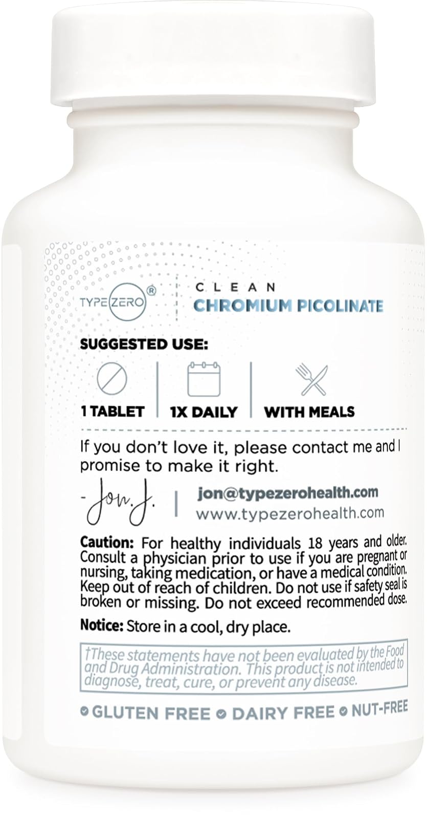 Chromium picolinate tablets for weight management